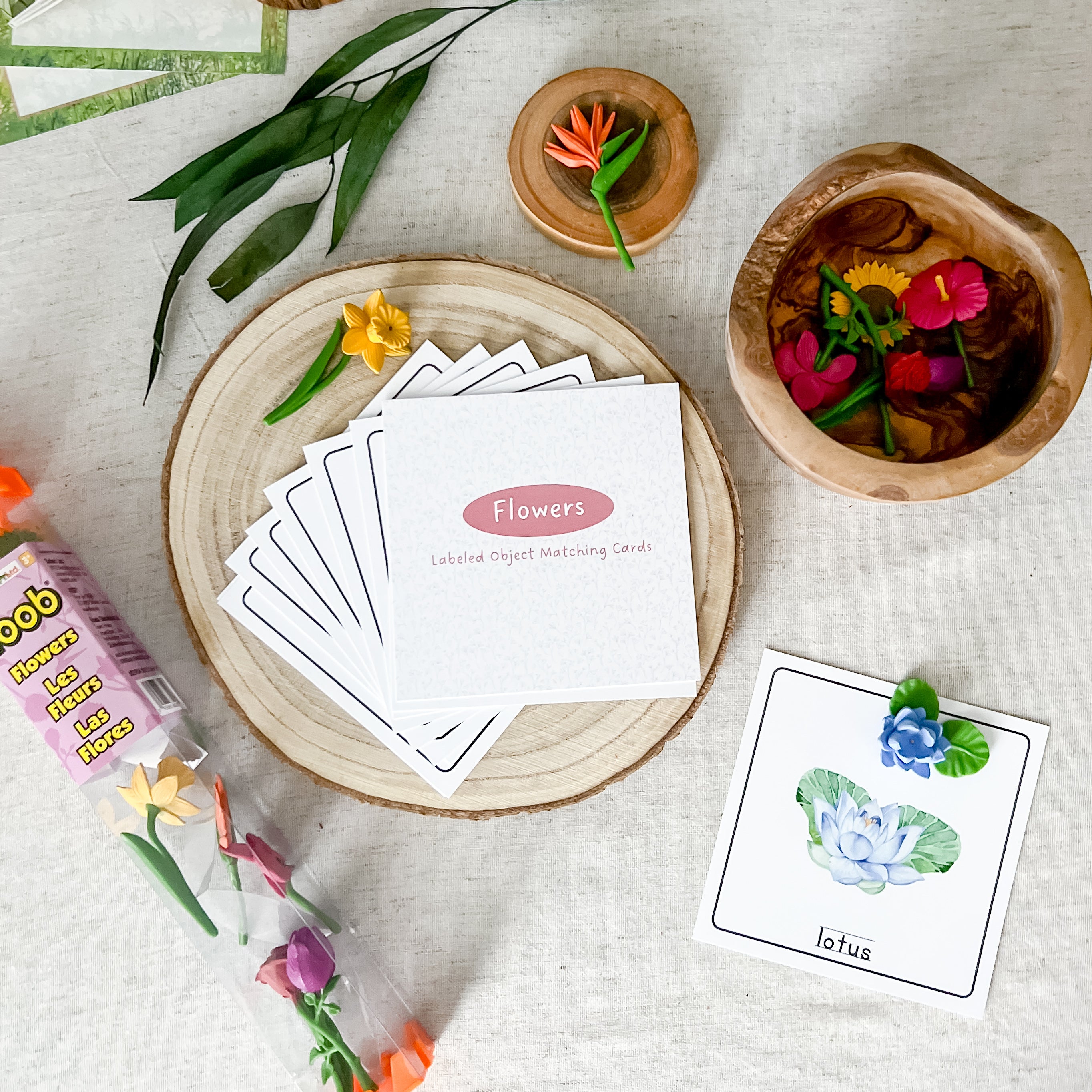 Flower Matching - Cards and Figures | Chickadees Wooden Toys