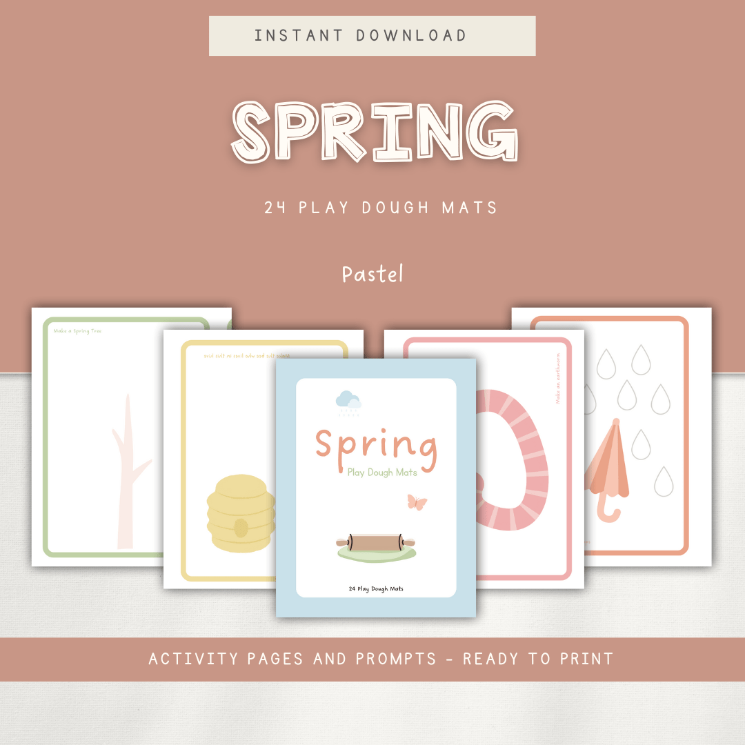 Spring Play Dough Mats - Pastel | Chickadees Wooden Toys