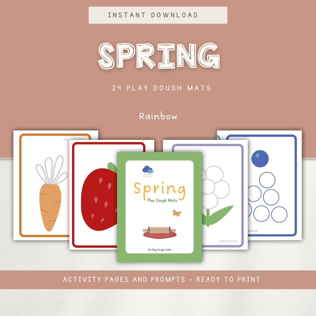 Spring Play Dough Mats - Rainbow | Chickadees Wooden Toys