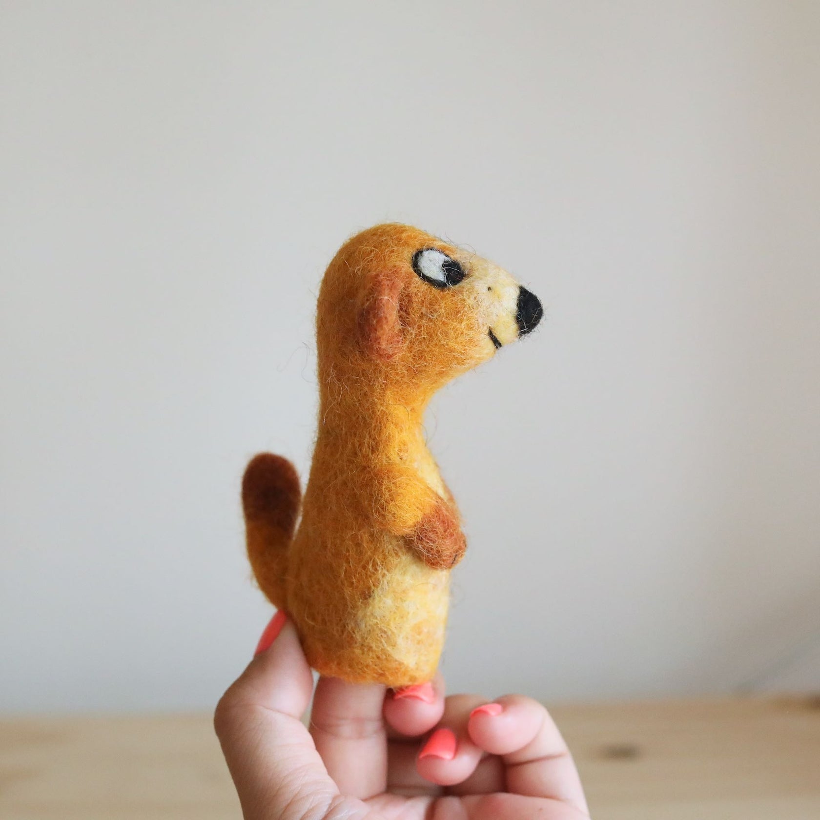 Meerkat Finger Puppet | Chickadees Wooden Toys | Meerkat Finger Puppet